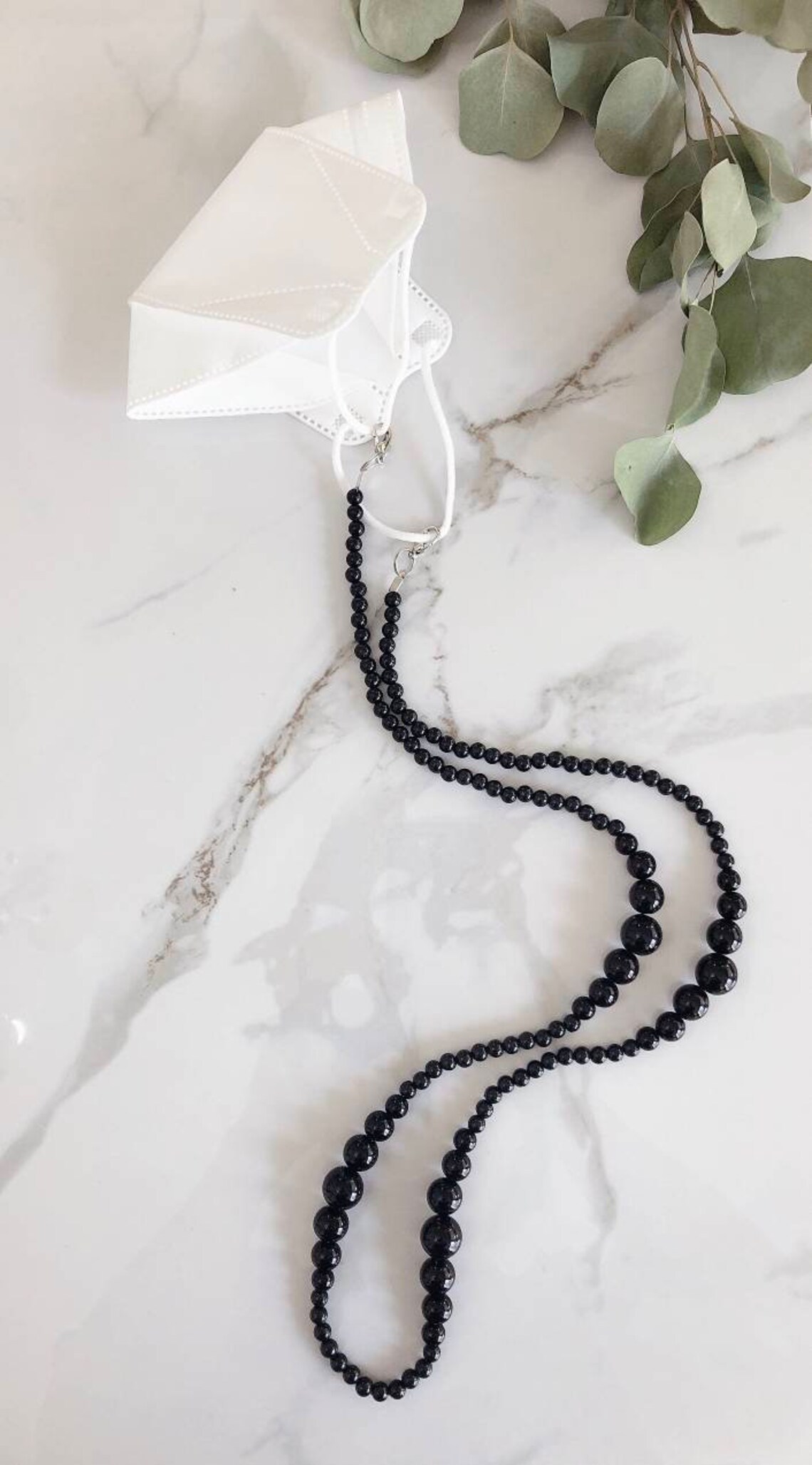 Pearl Necklace Face Mask Holder Hand Made Mask Saver Fast | Etsy