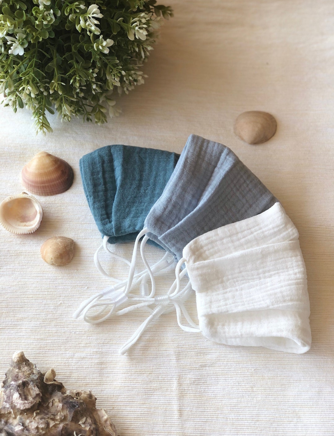 Soft Muslin Gauze Mask Adjustable Ear Loop Face Mask / Adult and Kids ...