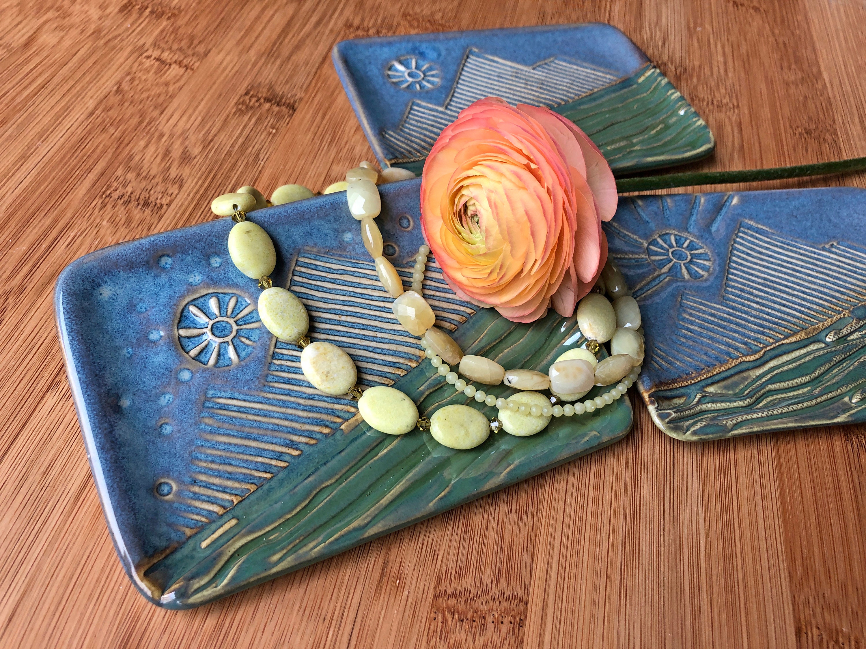 Mountain Trinket Dish, Handmade Pottery Ceramic Dish for Jewelry, Soap ...
