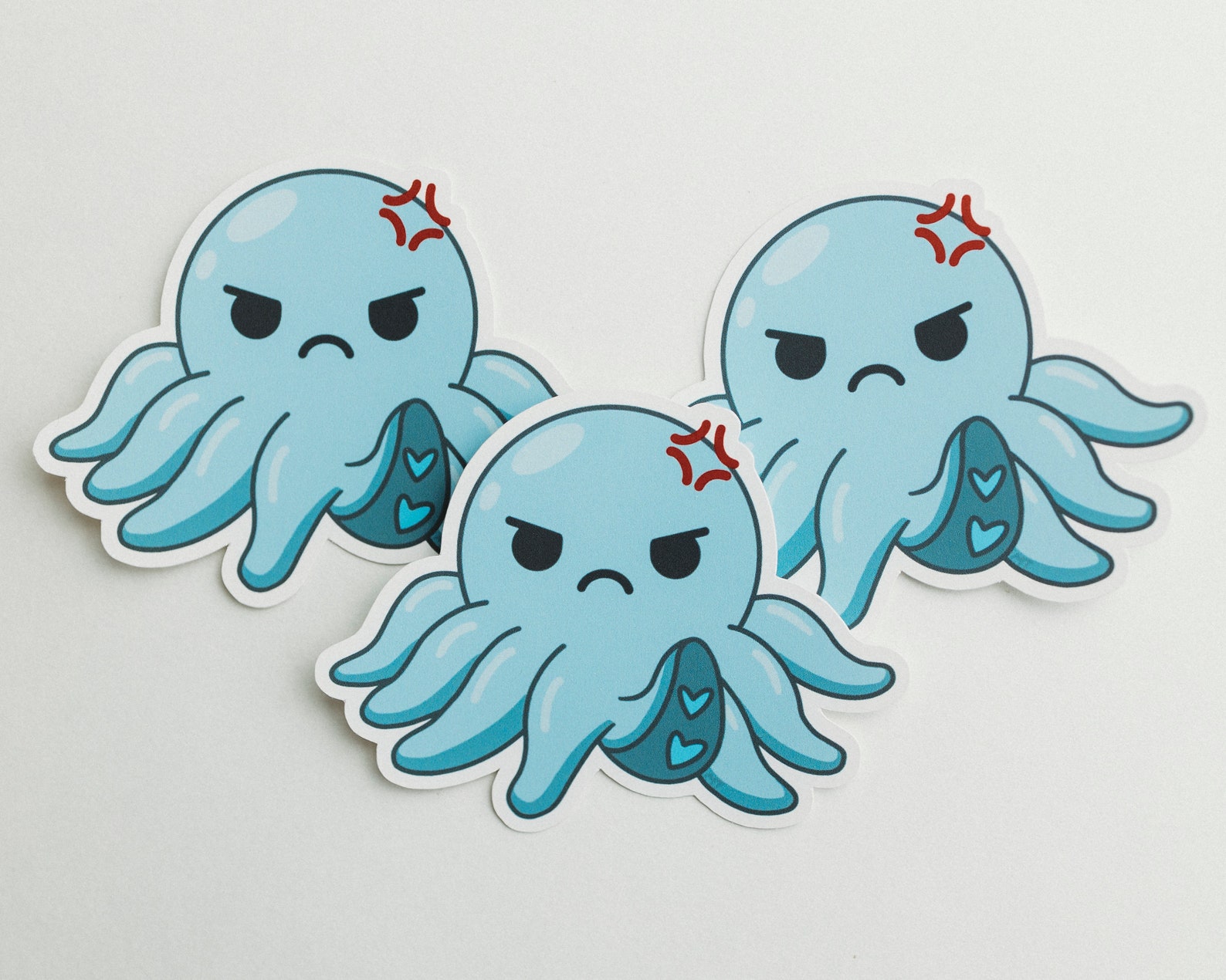 Angry Octi Sticker Matte - Etsy