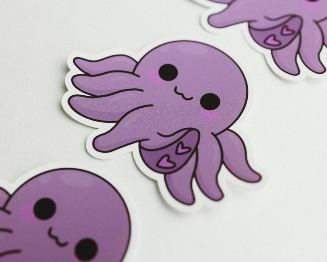 Happy Octi - Matte Vinyl Sticker - Water Resistant - Etsy