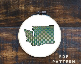 State of Georgia Geometric Cross Stitch Pattern - Etsy