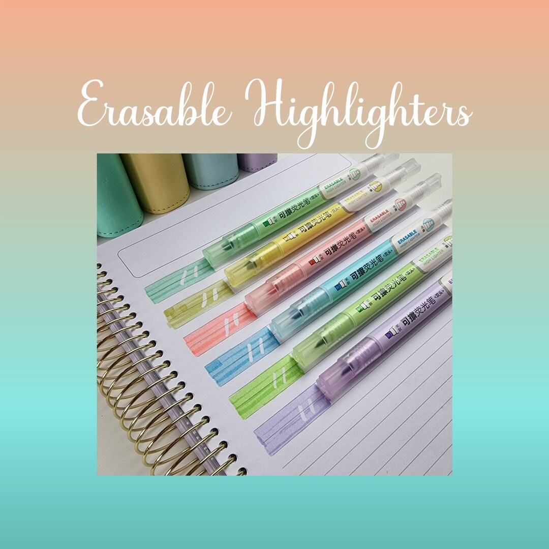 ERASABLE HIGHLIGHTERS 6 Pk - Etsy