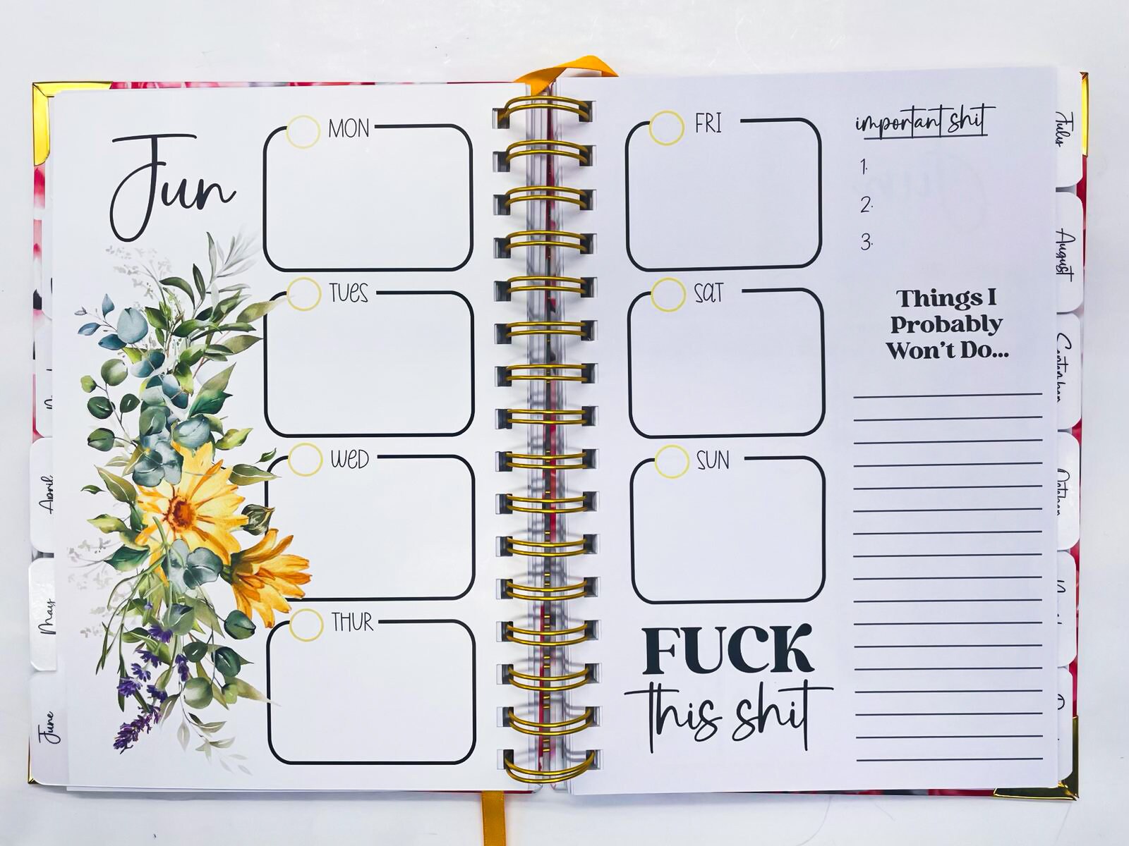 Get Shit Done Sweary Planner | Undated Planner | Funny Planner ...