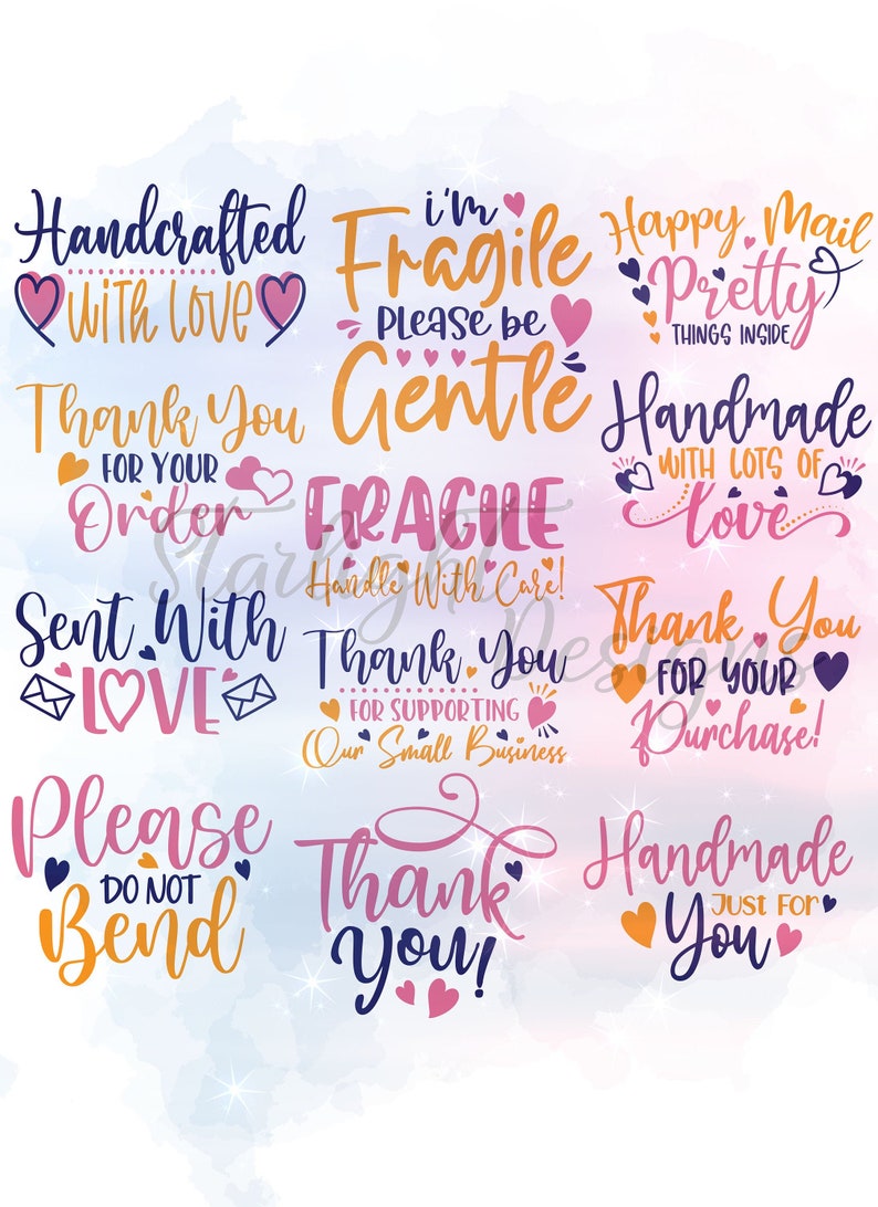 Bundle of 12 Small Business Stickers JPG PDF PNG - Etsy