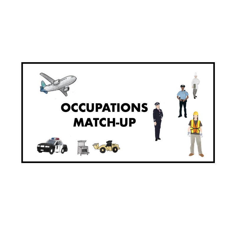 Occupations Match | File Folder Game | Printable PDF | Uniforms ...