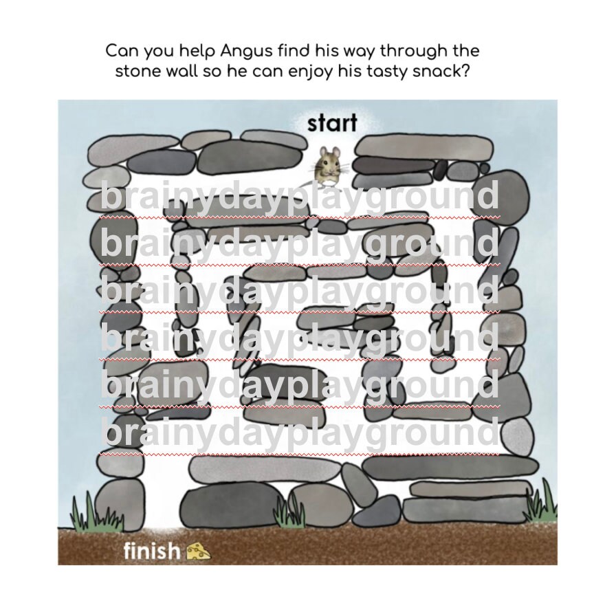 Printable PDF Maze Preschool Field Mouse Mazes Worksheets Illustrated ...