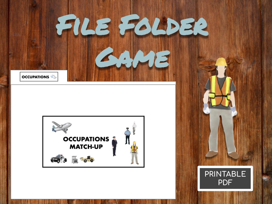 Occupations Match | File Folder Game | Printable PDF | Uniforms ...