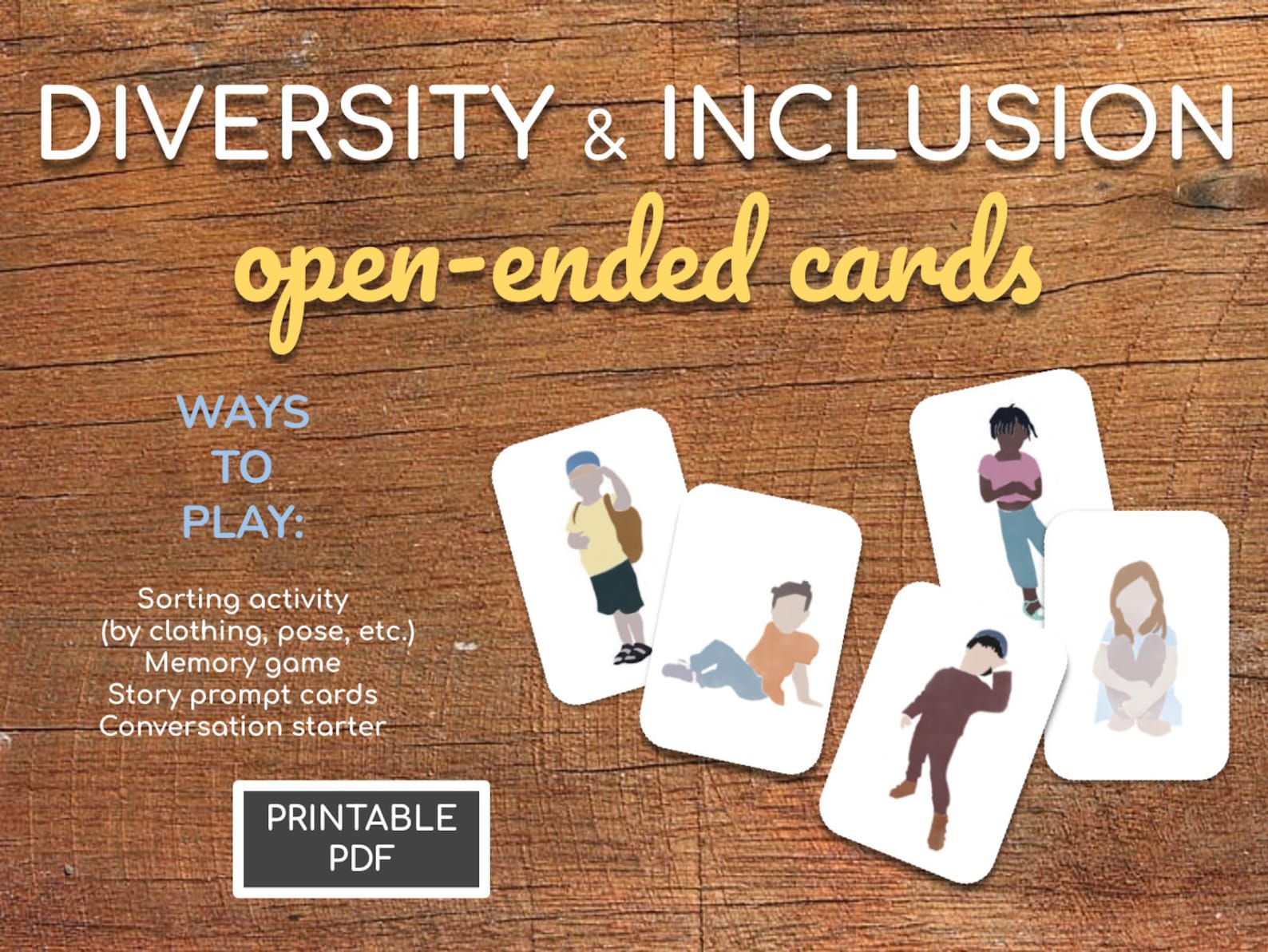 DIVERSITY & INCLUSION Open-ended Cards Memory Game Sorting Activity ...