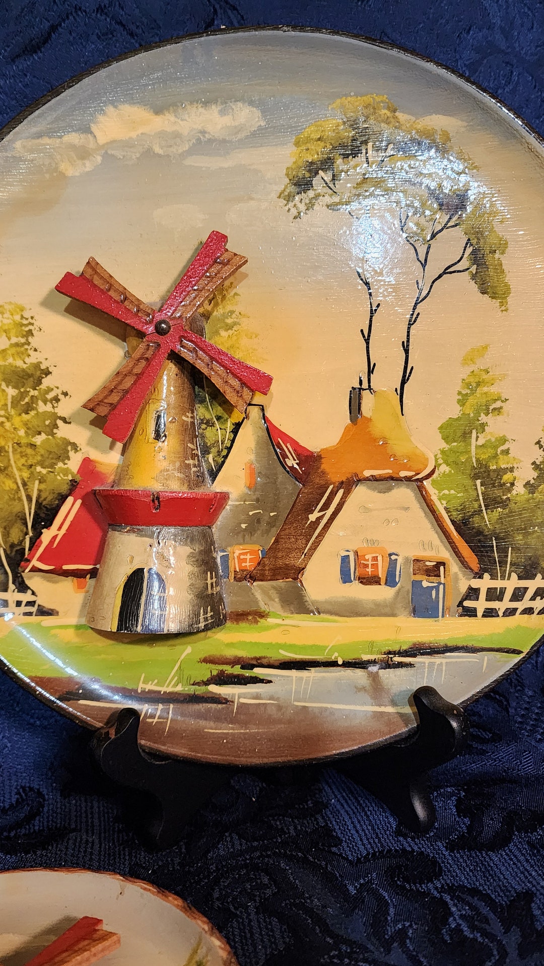 RARE Hand-painted Wooden Made in Holland Windmill Plates - Etsy