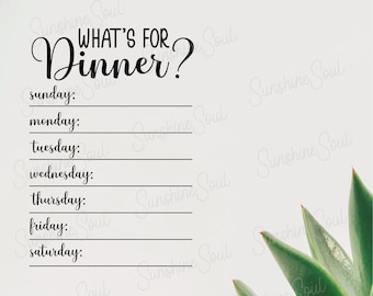 Weekly Menu Svg | Etsy