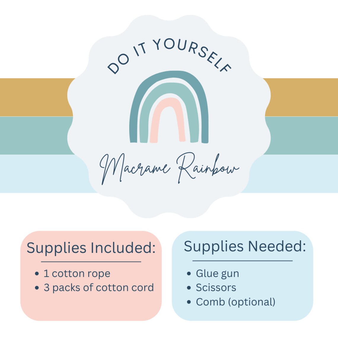 DIY Mini Macrame Rainbow Kit | Do It Yourself Craft Kit | DIY Lover ...