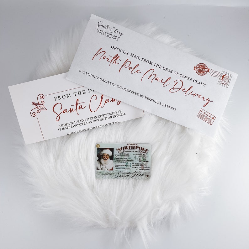 Santa's License + Letter | Lost Driving License + Poem | Santa Lost ID ...