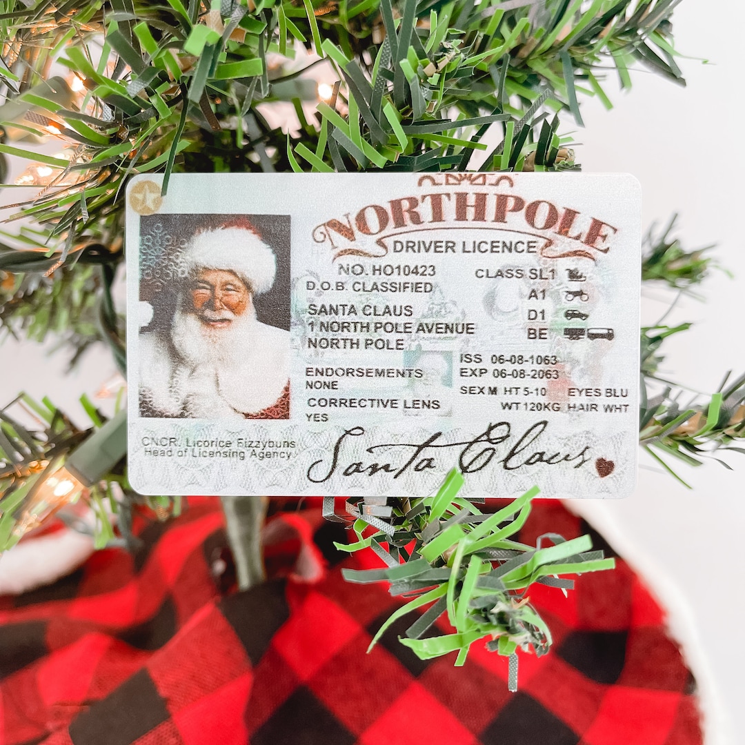 Santa's License + Letter | Lost Driving License + Poem | Santa Lost ID ...