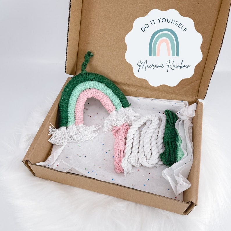 DIY Mini Macrame Rainbow Kit Do It Yourself Craft Kit DIY - Etsy