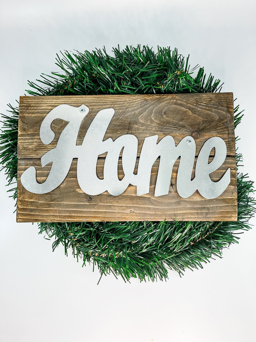 Farmhouse Home Sign | Galvanized Metal Sign With Wood Backing | Rustic ...