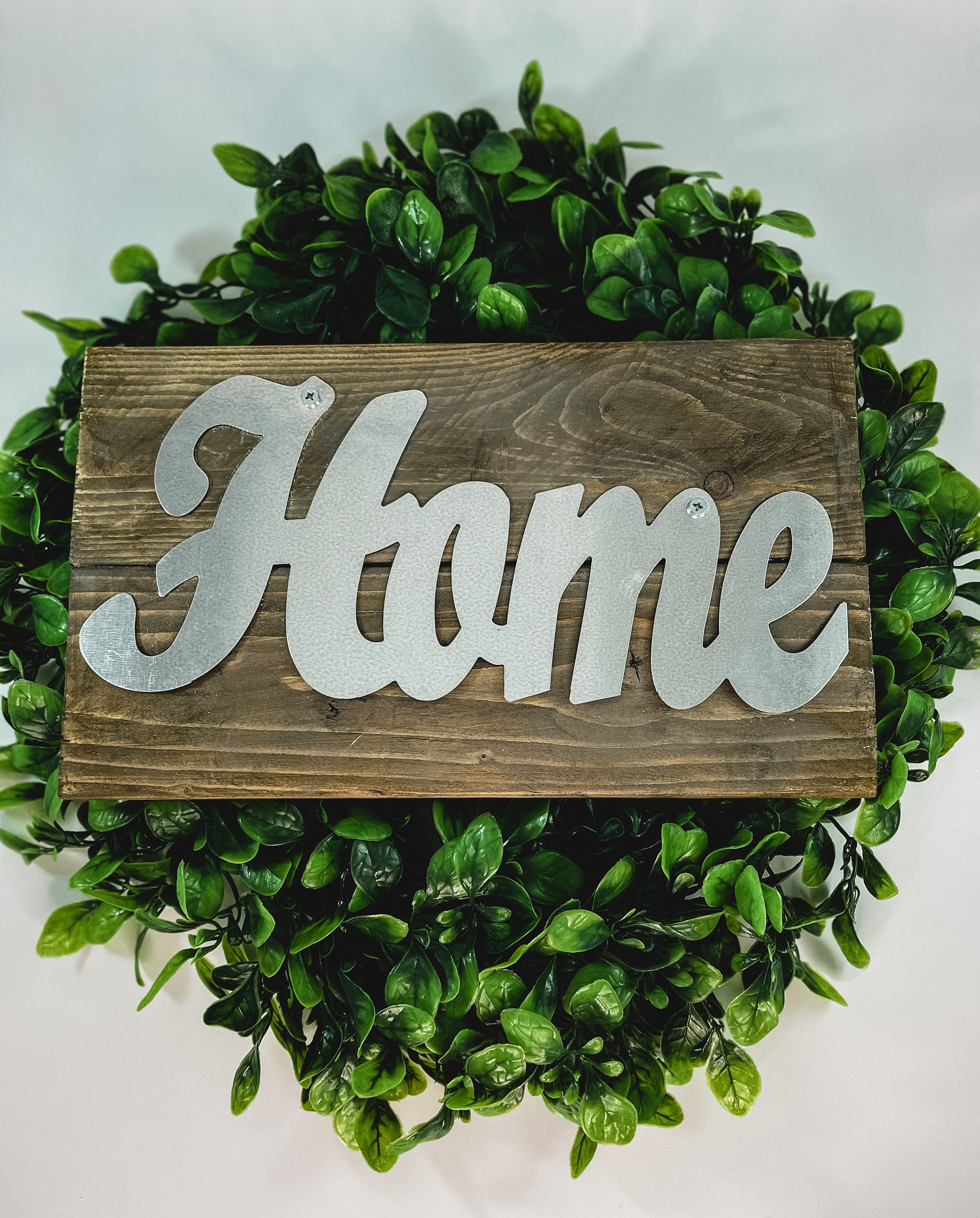 Farmhouse Home Sign | Galvanized Metal Sign With Wood Backing | Rustic ...