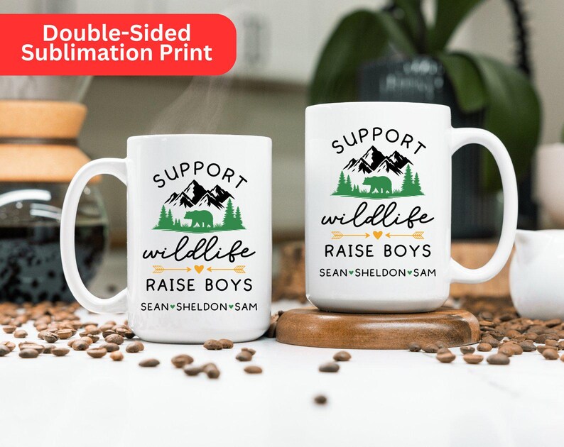 Personalized Boy Mom Coffee Mug: Support Wildlife Gift - Etsy