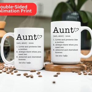 Aunt Definition Mug, Aunt Gift Personalized, Aunt Cup, Gift for Aunt ...