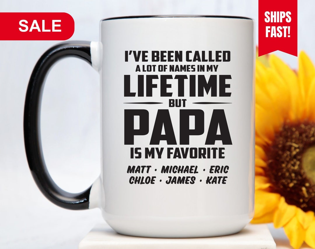 Papa Mug Personalized, Papa Gift From Grandkids, Papa Cup, Papa Coffee ...