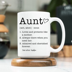 Aunt Definition Mug, Aunt Gift Personalized, Aunt Cup, Gift for Aunt ...