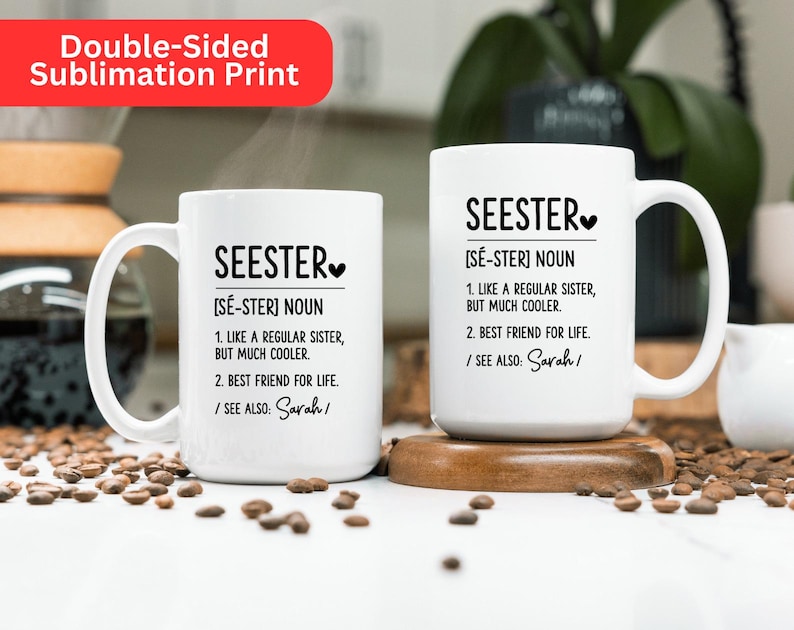 Seester Definition Cup, Personalized Sister Mug, Gift for Sister ...