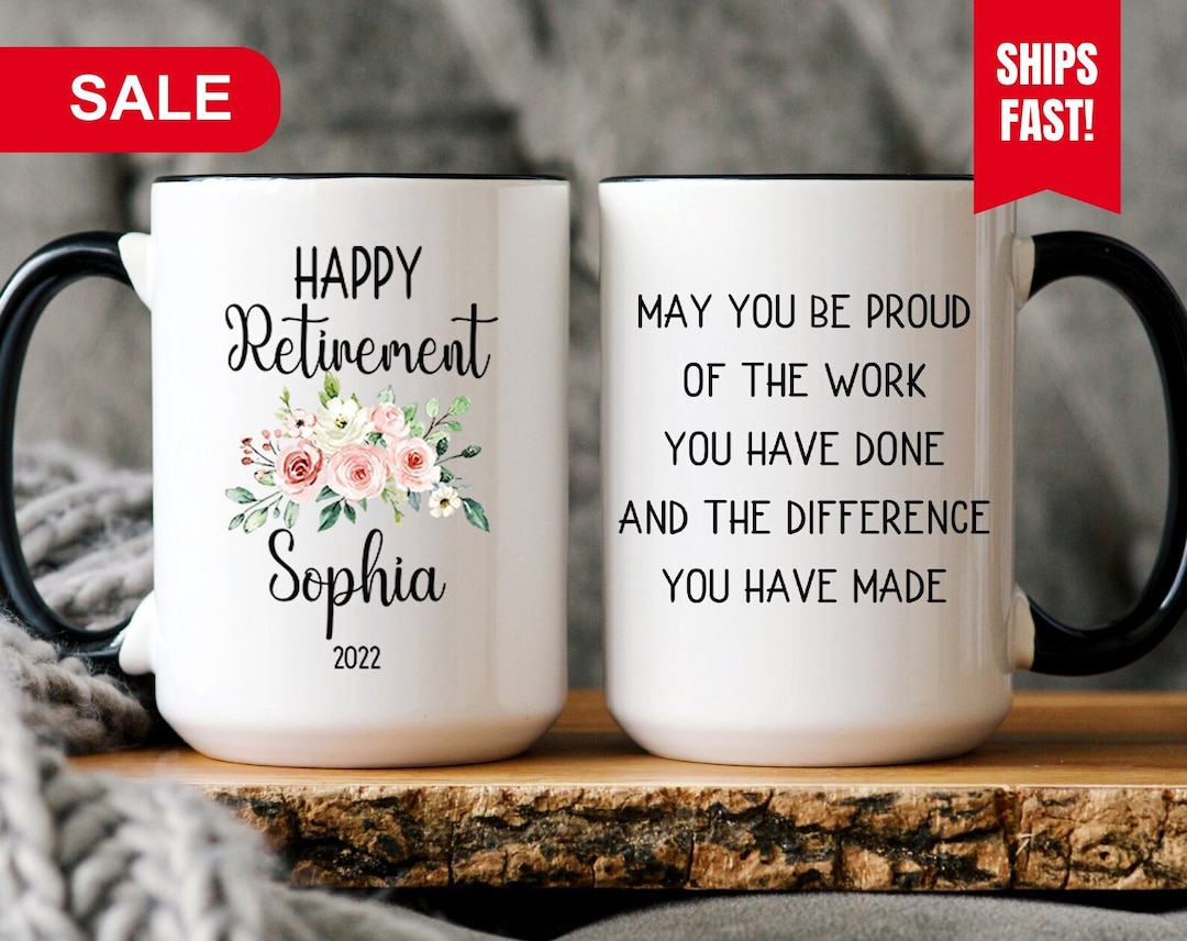 Happy Retirement Mug Personalized, Retirement Gift for Women ...