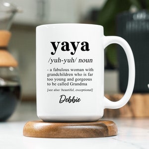 Yaya Definition Mug Personalized, Yaya Gift, Yaya Cup, Yaya Coffee Mug ...