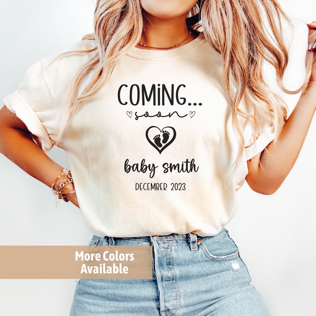Personalized Pregnancy Announcement Shirt, Coming Soon Pregnancy Shirt ...
