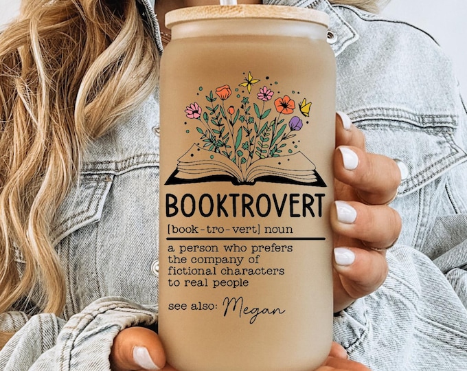 Book Lover Coffee Cup, Bookish Glass Cup, Book Nerd Gift, 16oz Coffee ...