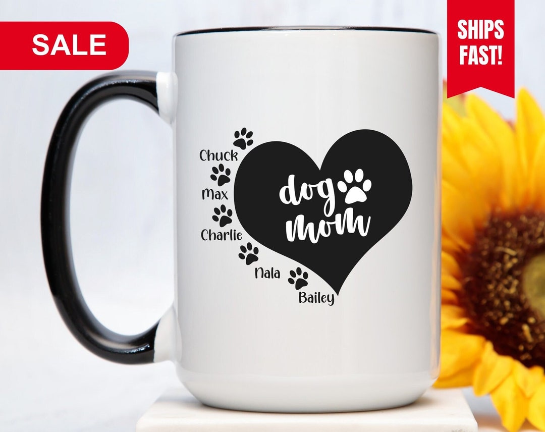 Personalized Dog Mom Mug, Dog Mom Gift, Dog Mom Mug With Names, Dog Mom ...