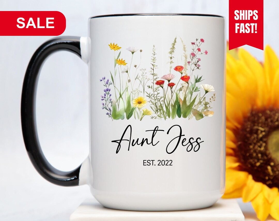 Aunt Mug Personalized, New Aunt Coffee Mug, Custom Aunt Mug, Aunt Pregnancy Announcement Gift ...
