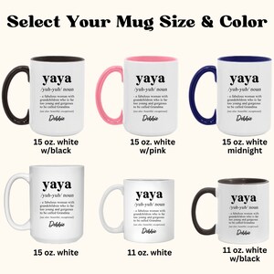 Yaya Definition Mug Personalized, Yaya Gift, Yaya Cup, Yaya Coffee Mug ...