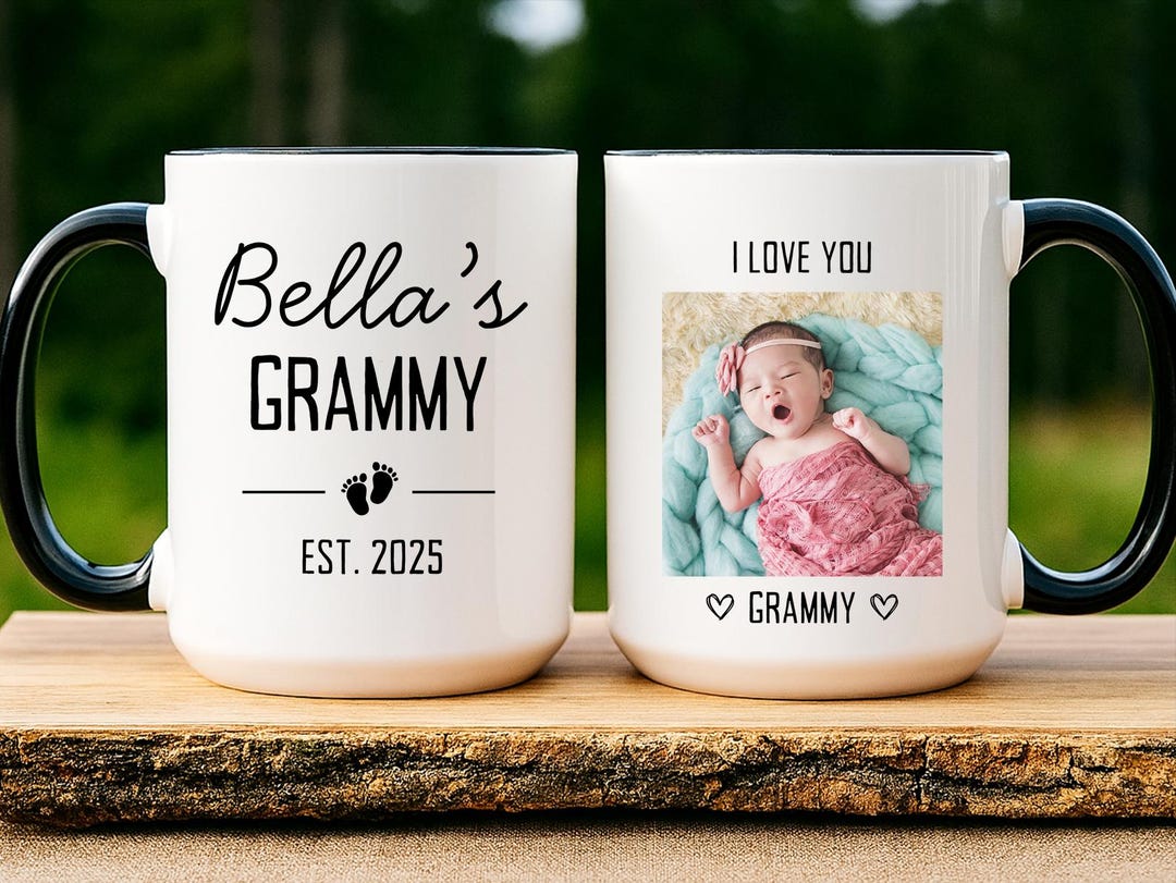 Grammy Coffee Mug, Custom Baby Photo Mug, Grammy Gift, Personalized ...
