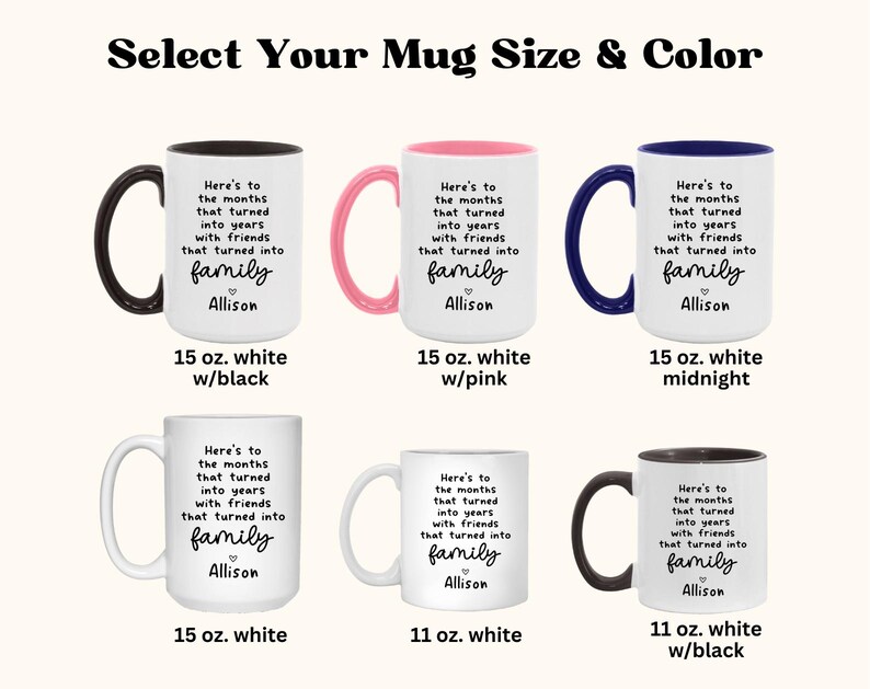 Personalized Friends Turned to Family Coffee Mug: Best Friend Cup, Gift ...