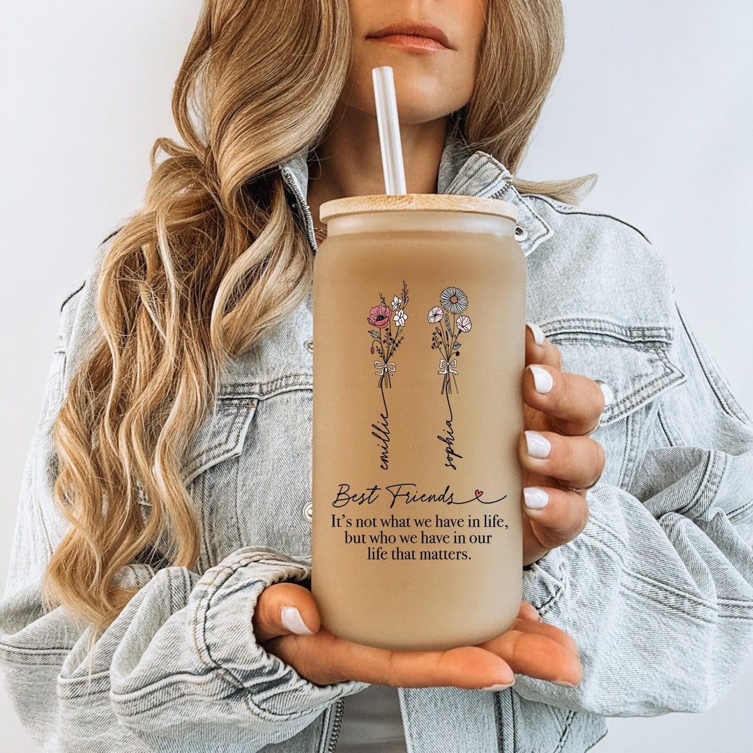 Personalized Best Friend Birth Month Flower Cup, Best Friend Gift ...