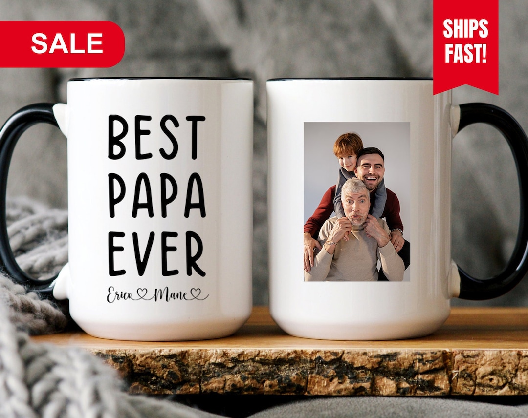 Best Papa Ever Mug, Papa Gifts, Papa Mug With Photo, Papa Gifts From ...