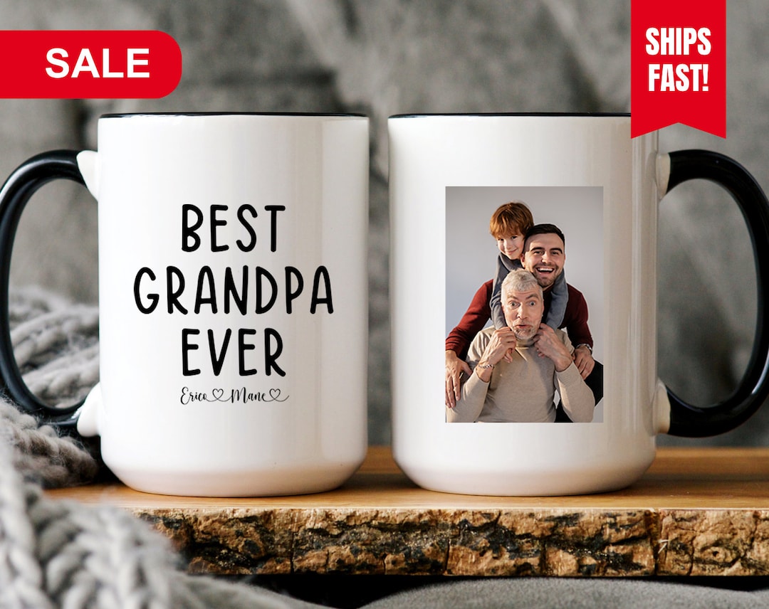 Best Grandpa Ever Mug, Grandpa Gifts, Grandpa Mug With Photo, Grandpa ...