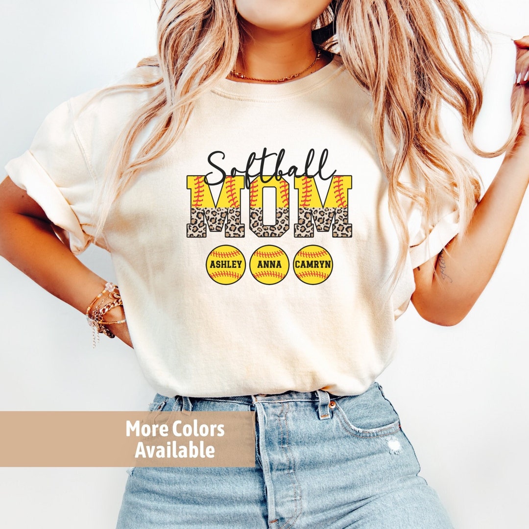 Personalized Softball Mom Shirt, Softball Mom Shirt With Kids Names ...