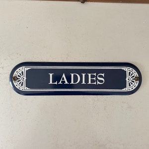 Blue & White Enamel "ladies" Room Sign - Etsy