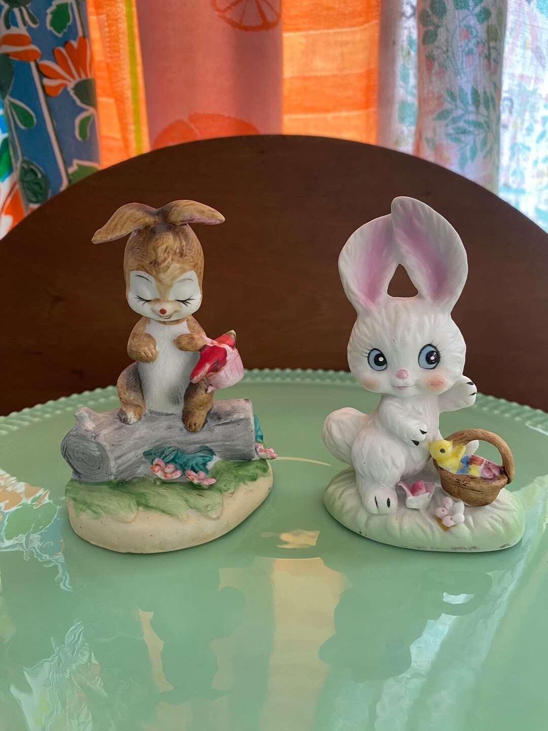 Lefton Porcelain Easter Bunny Statues - Etsy