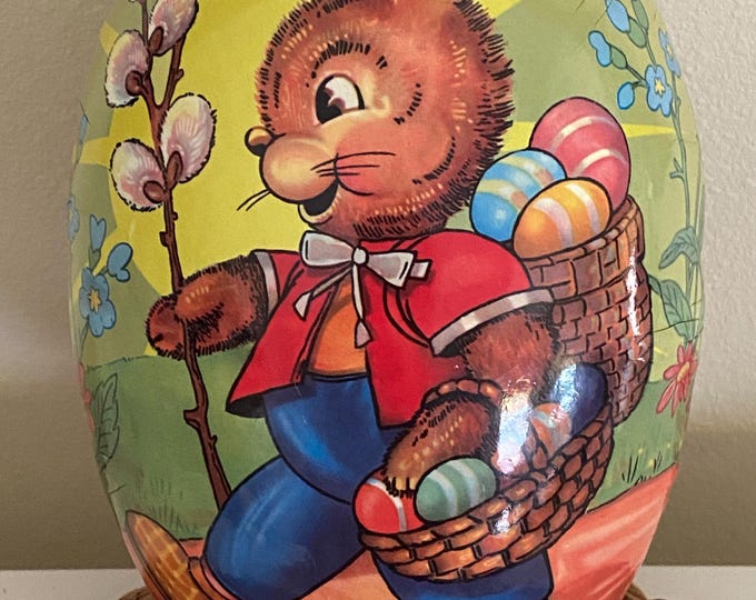 Large Nestler Paper Mache Easter Egg Candy Container Made in West ...