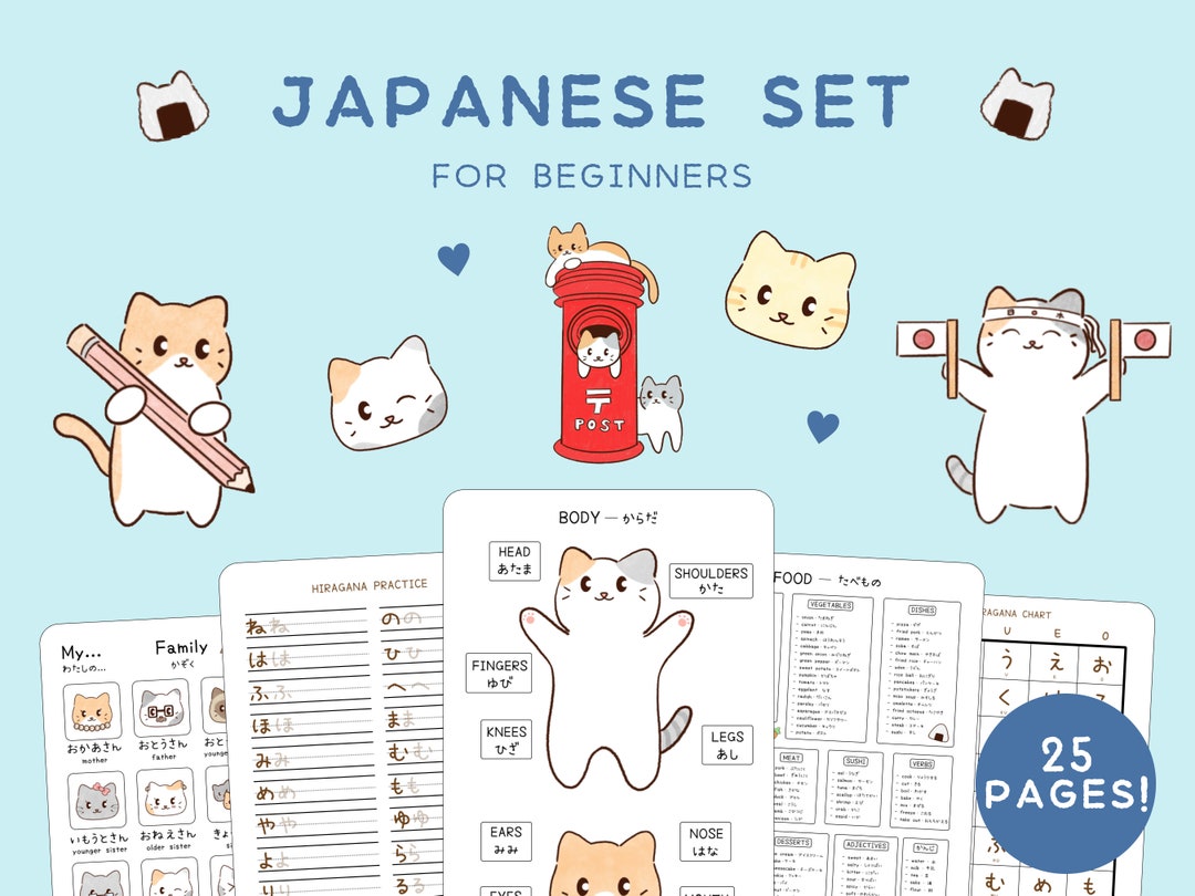 Learn Japanese Language Set Vocabulary Nouns Adjectives - Etsy
