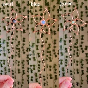 Beaded Wire-wrap Copper Flower Plant Stakes - Etsy