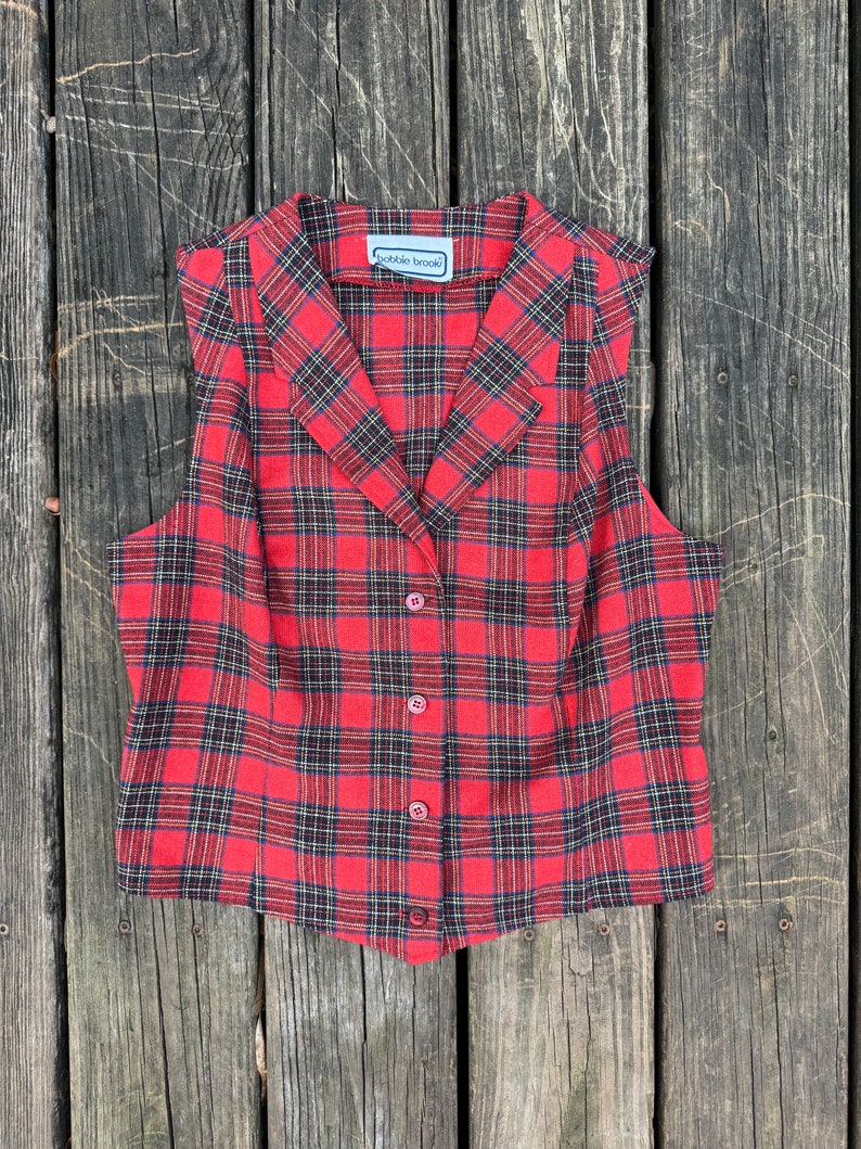 1970s/80s Bobbie Brooks Plaid Vest - Etsy