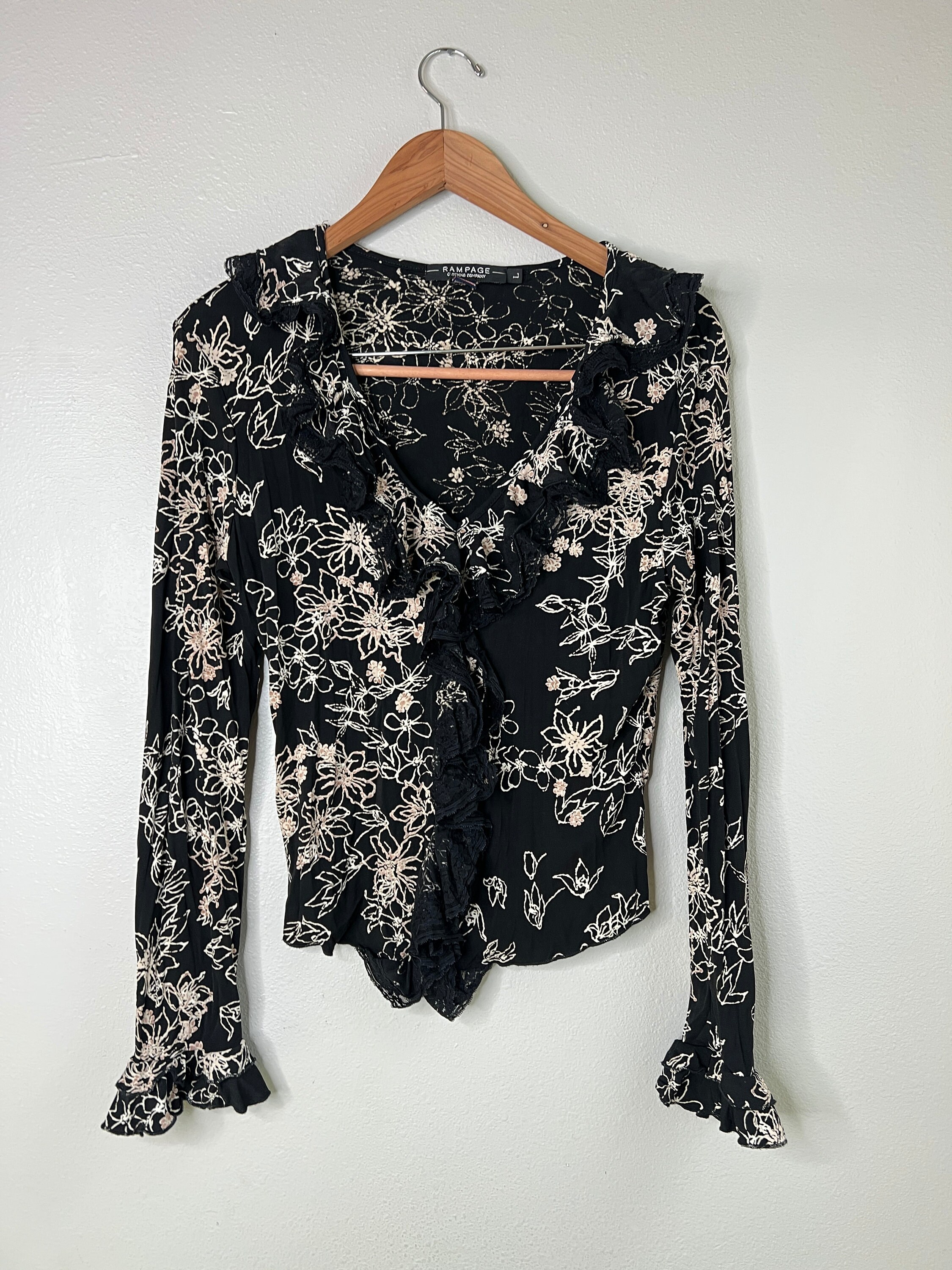 90s/y2k 2000s Rampage Ruffle Floral Top - Etsy