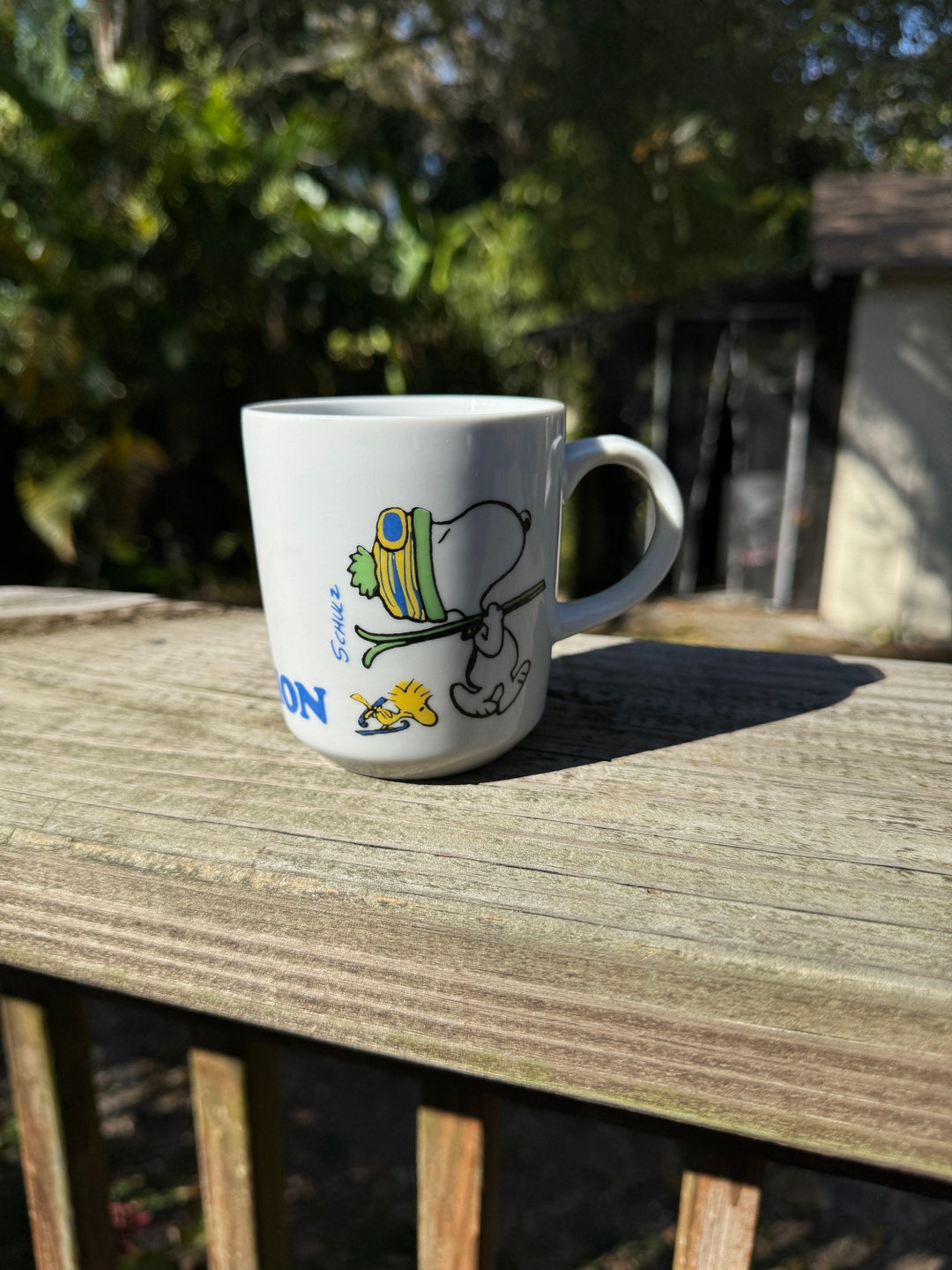 Vintage Schultz Peanuts Snoopy Woodstock Ski Champion Mug - Etsy