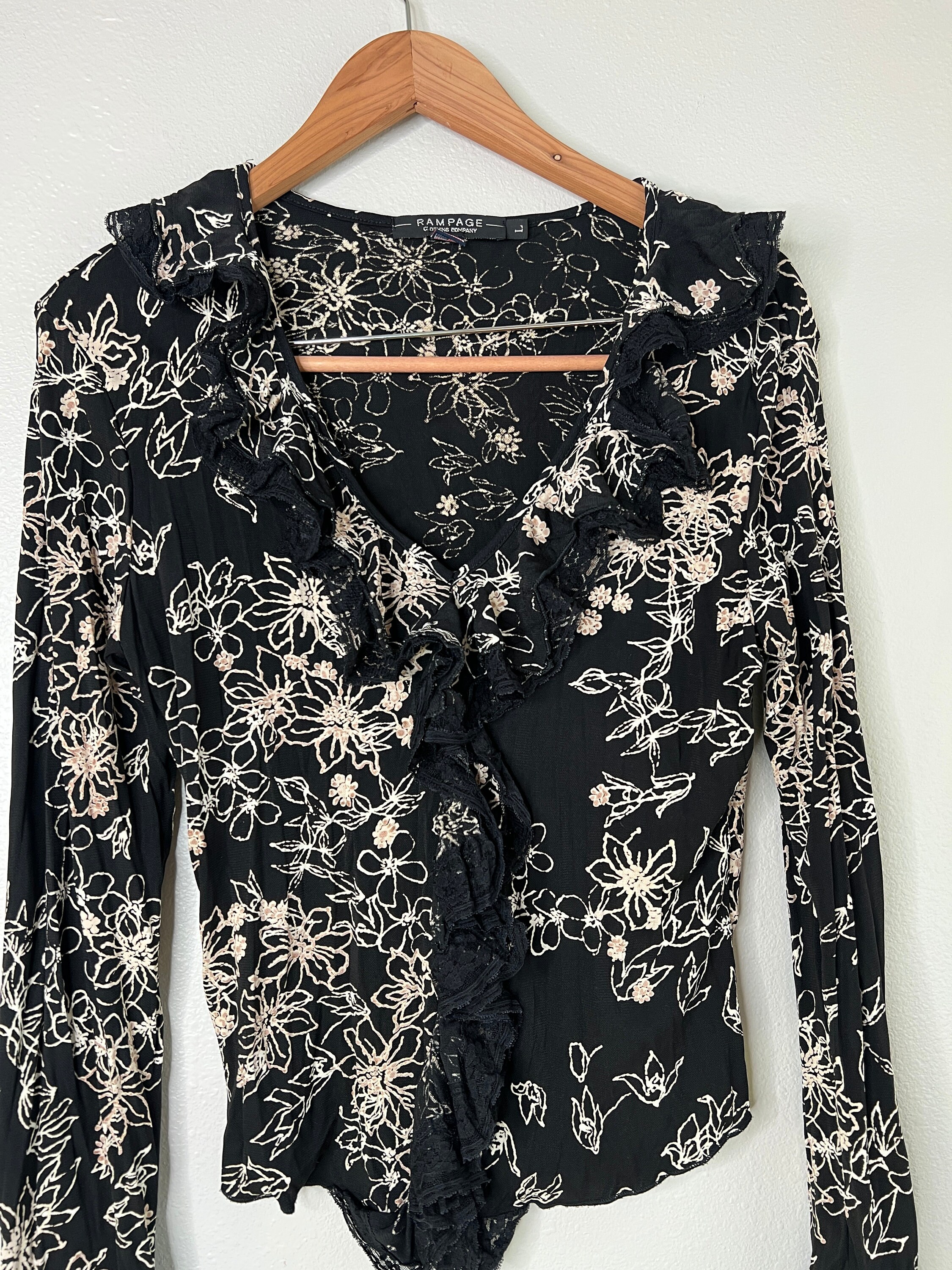 90s/y2k 2000s Rampage Ruffle Floral Top - Etsy
