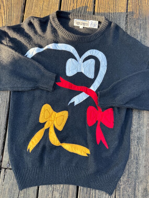 80s/90s The Import Workshop Silk Angora Bow Sweater - Gem