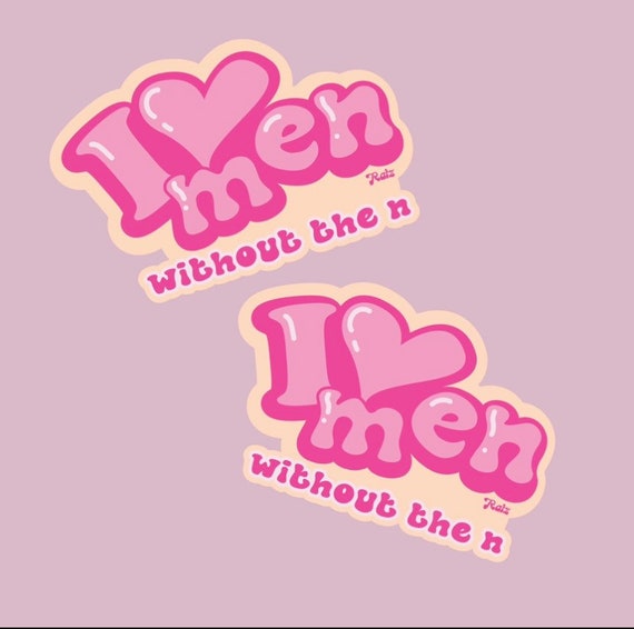 I Heart Men without the N Sticker | Etsy